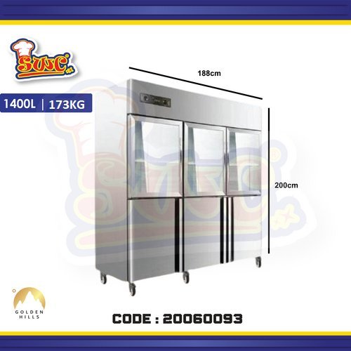 Check out GH-2DCF-HP 2 DOOR SS UPRIGHT CHILLER WITH GLASS DOOR FREEZER ...